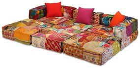 3místný modulární pouf patchwork textil 244979