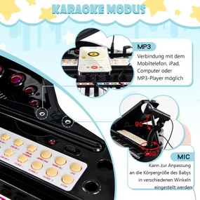 Costway Dětský klavír s mikrofonem a stoličkou TM10060DK