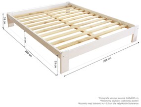 Maxi Postel z masivu Adam 160 x 200 cm - barva Borovice + matrace Relax