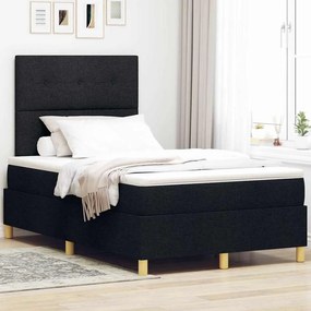 Postel s boxspringem s čelo Černá 120 x 200 cm textil 3339611