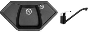 Set Sinks NAIKY 980 Metalblack + baterie Sinks PRONTO Metalblack