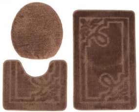 Sada koupelnových koberečků MONO XXXX hnědý 8121 3PC květ