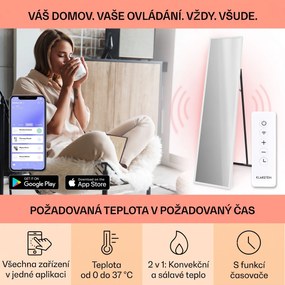 Klarstein La Palma 900, infračervený ohřívač 2 v 1, smart, 40 x 160 cm, 900 W, zrcadlová přední strana