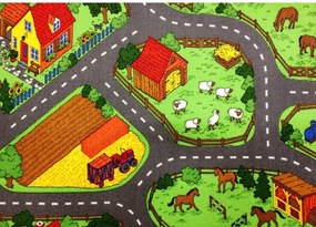 Dětský koberec Farma II. (Varianta: kulatý 400 cm průměr)