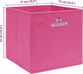 Úložné boxy 4 ks růžové 32 x 32 x 32 cm textil 288345