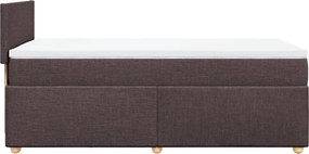 Box spring postel s matrací tmavě hnědá 90x200 cm textil 3288859