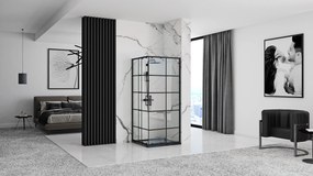 Rea - Concept sprchový kout s posuvnými dveřmi 90 x 90 cm, černý profil - čiré sklo 5mm, REA-K5478