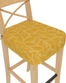 Sedák na židli IKEA Ingolf - barová barva žlutá látka pletený vzor, vzorované