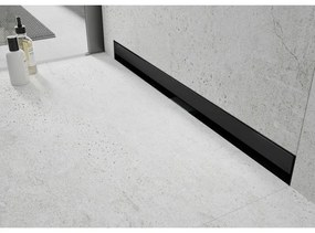 Mexen Flat nerezový sprchový žlab na zeď 60 cm vzor WALL, černý, 1730060