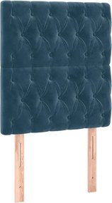 Box spring postel s matrací a LED tmavě modrá 90x190 cm samet 3136279
