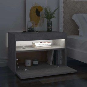 vidaXL Noční stolek s LED osvětlením 60x35x40 kompozitní dřevo [3082782] Barva: Bílá