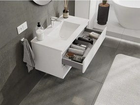 Mexen Orio, koupelnová skříňka 90 cm s umyvadlem Otis, 2 zásuvky, bílá matná, 91A10-09047-2-BFF01-W18M01