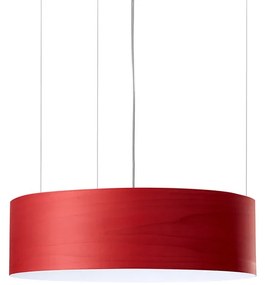 Tenké dřevěné svítidlo ve tvaru válce Gea Slim  Tenké dřevěné svítidlo ve tvaru válce Gea Slim Dekor: Červený