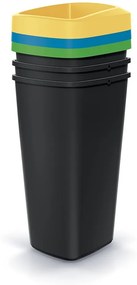 Sada odpadkových košů COMPACTO 3x25 L černá