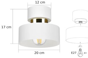 Stropní svítidlo IGNIA 1xE27/60W/230V bílá/zlatá