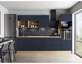 Kuchyně Aurelia 300 cm (modrá mat, lakovaná)