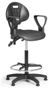 Pracovní židle PUR - asynchronní mechanika, kluzáky