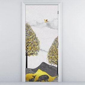 Fototapeta na dveře - Malovaní jeleni (95x205cm)