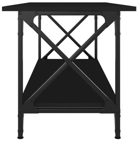 Konferenční stolek černý 100x45x45 cm kompozitní dřevo a železo - Default Title