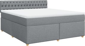 Box spring postel s matrací světle šedá 180 x 200 cm textil 3289066