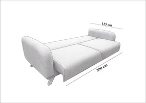 Hanah Home Třímístná pohovka HERA krémová 237 cm 867UNQ1949
