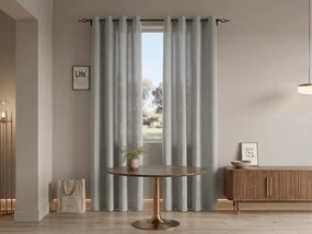 Závěs TAVIO 140x250 cm, světle šedý Zavěšení: Kovové kroužky