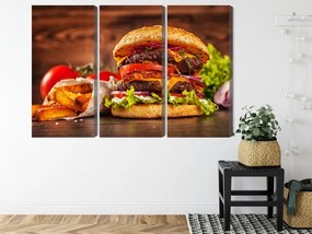 Vícedílný obraz Domácí Hamburger Nedostatek Nedostatek Plátno Canvas 180x120