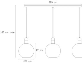 Lucide 34438/03/65 - Lustr na lanku JULIUS 3xE27/40W/230V