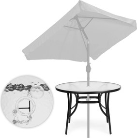 Zahradní stůl SOLO 105 cm čirý/černý