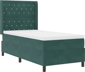 Postel s boxspringem s matrací Tmavě zelená 100 x 200 cm samet 3341945