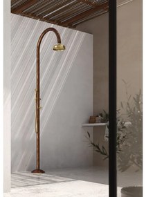 Fontealta Zahradní sprcha Origo Vintage COLD spodní s ruční sprchou měď / mosaz