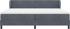 Postel s boxspringem s čelo Tmavě šedá 200 x 200 cm samet 3340407