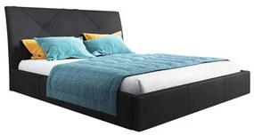 Čalouněná postel KARO rozměr 160x200 cm Černá eko-kůže