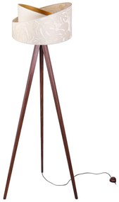 Stojací lampa Werona 7, 1x krémové textilní stínítko se vzorem, g, p