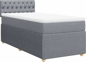 Box spring postel s matrací světle šedá 90x200 cm textil 3289646