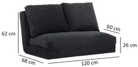 Designová rozkládací pohovka Wandella 120 cm černá