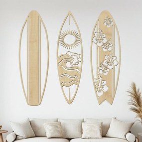 dřevo života Dřevěný obraz SURF ALOHA Zvolte barvu dekoru: Javor, Rozměry šxv (cm): 147x140