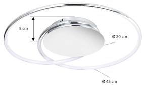 Lindby LED stropní svítidlo Joline, 46 cm, chromová barva, kov