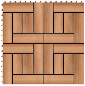 22 ks terasové dlaždice 30 x 30 cm 2 m² WPC barva teak,  277804