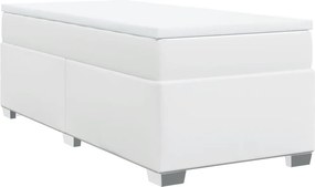 Box spring postel s matrací bílá 100x200 cm umělá kůže 3285198