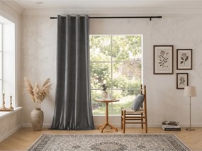 Zatemňovací závěs DREAM VELVET 140x250 cm, tmavě šedý Zavěšení: Kovové kroužky