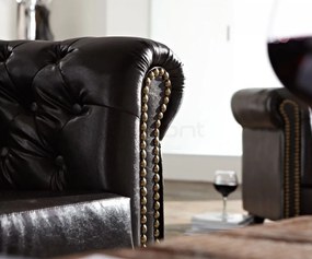 Askont Chesterfield Bis: Pohovka 2M antique black s puncy