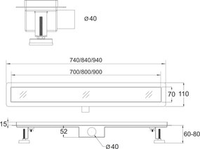 Mereo Mereo, Odtokový sprchový žlab STRIP, CZ122