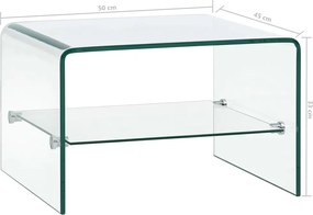 Konferenční stolek - čirý - tvrzené sklo | 50x45x33 cm