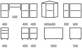 Kuchyně CASA 19016 rohová dub livorno/antracit