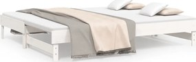 vidaXL Výsuvná postel 2x (80 x 200) cm masivní borovice [823385] Barva: Bílá