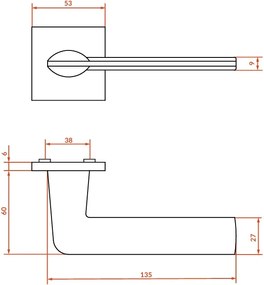 Kuchinox Maroko, klika na dveře, černá matná, LAV-KM2_900A