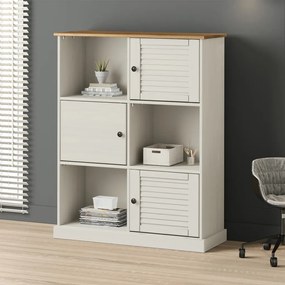 Knihovna Vigo 90 X 35 X 114,5 Cm Masivní Borové Dřevo - Šedá