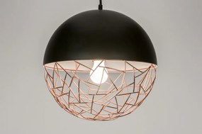 Závěsné industriální designové svítidlo nad stůl Signature Combino Nero and Copper