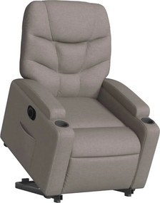 Elektrické zvedací polohovací křeslo taupe textil 3204628